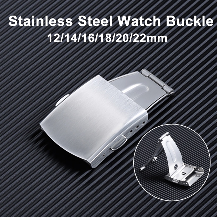 S Steel Watch Buckle 12mm 14mm 16mm 18mm 20mm 22mm Butterfly Deployment ...