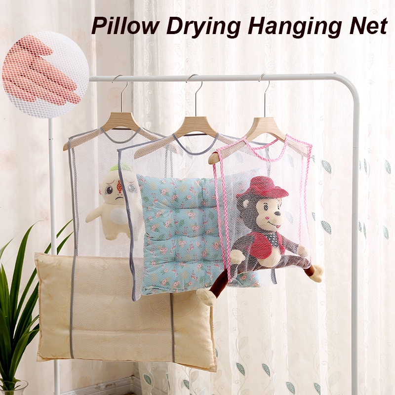 Pillow Drying Hanging Net Pillow Clip Net Mesh Pillow Toys Drying Rack ...