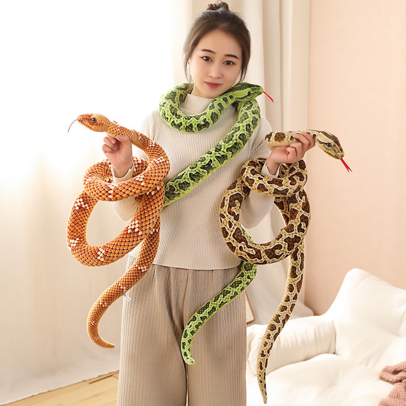 200cm Simulated Python Snake Plush Toy Giant Boa Cobra Long Stuffed ...