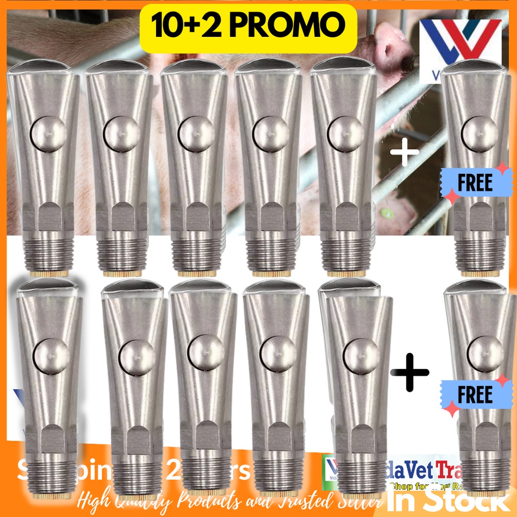 Viddavet Bite type Stainless Steel 10+2 PROMO Splash proof Pig Nipple ...