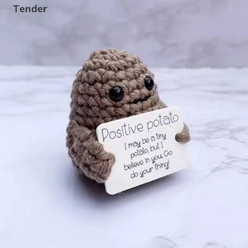 [Shyvana] Funny Positive Potato Cute Wool Knitg Doll With Positive Card ...