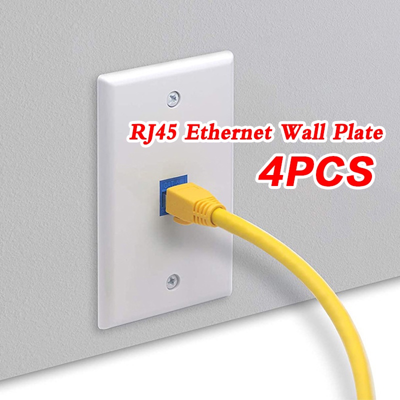 4pcs Cat6 Ethernet Wall Plate Outlet RJ45 Network Female Keystone Wall ...