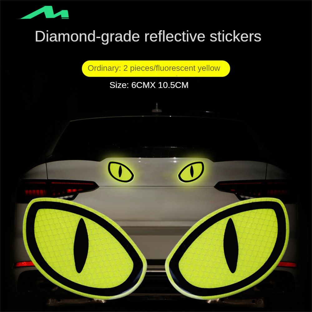 Cat's Eye Shape Reflective Stickers Glow In The Dark Safety Warning ...
