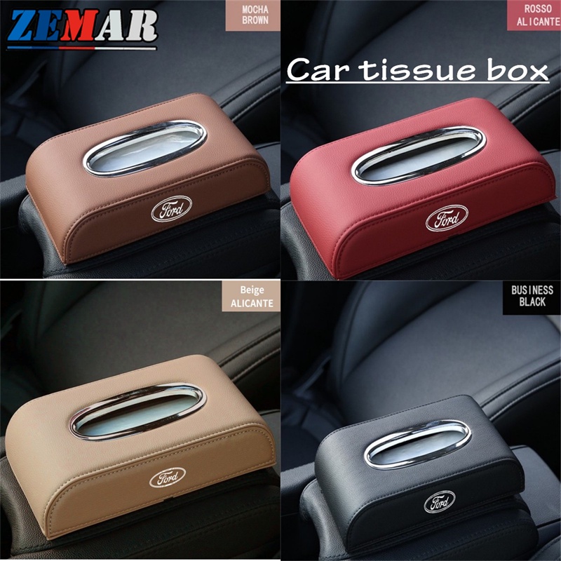 Ford Premium Leather Car Tissue Box Hanging Tissue Box Auto Tissue ...