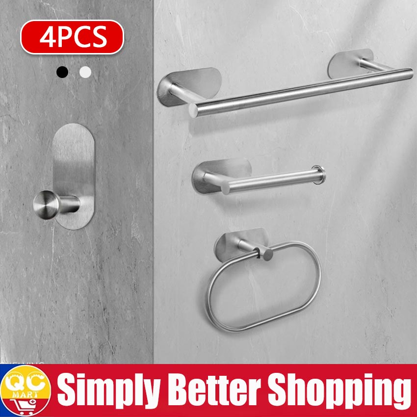 Bathroom Hardware Set Chrome Robe Hook Towel Rail Bar Rack Tissue Paper ...