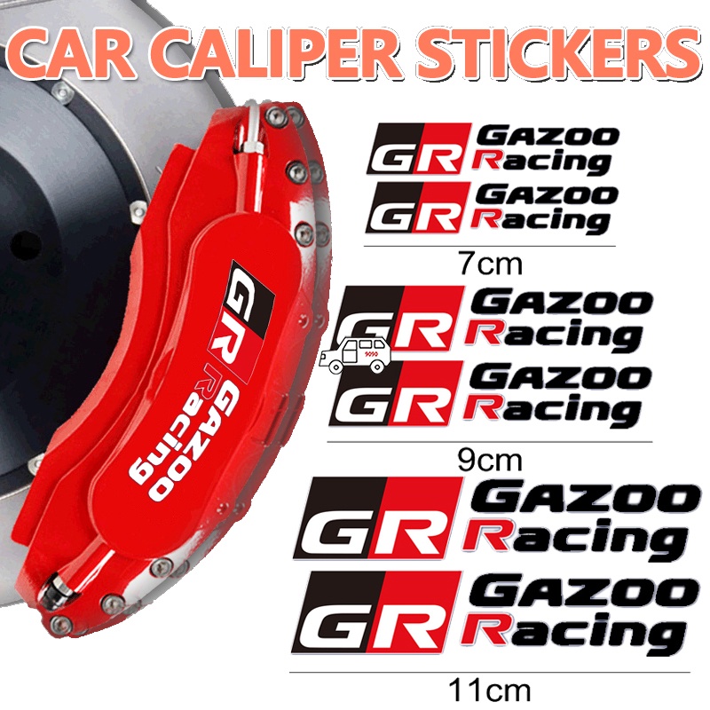 6pcs For Toyota GR GAZOO Racing Car Tire Caliper Cover Stick Decals ...