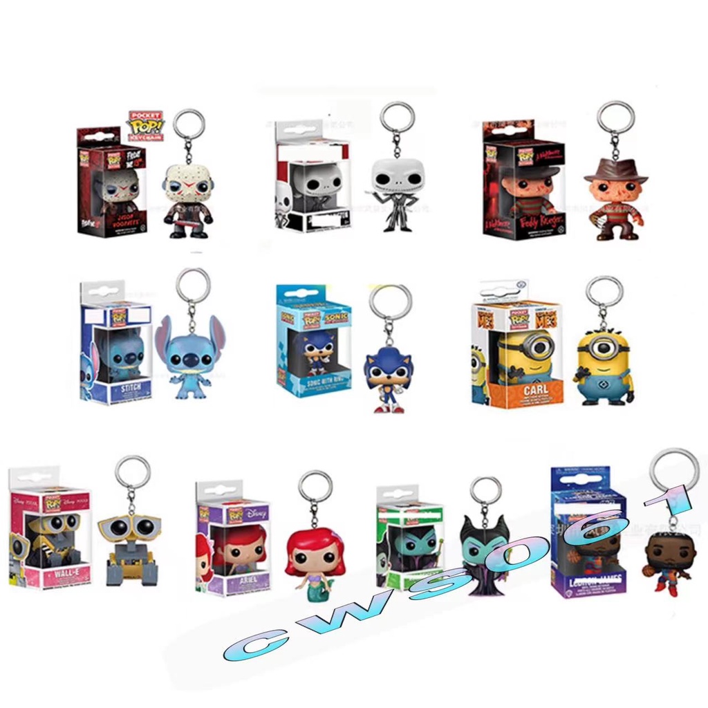 FUNKO POP Series Keychain Figurine Toy Groot/James/Stitch/Ariel/Sonic ...