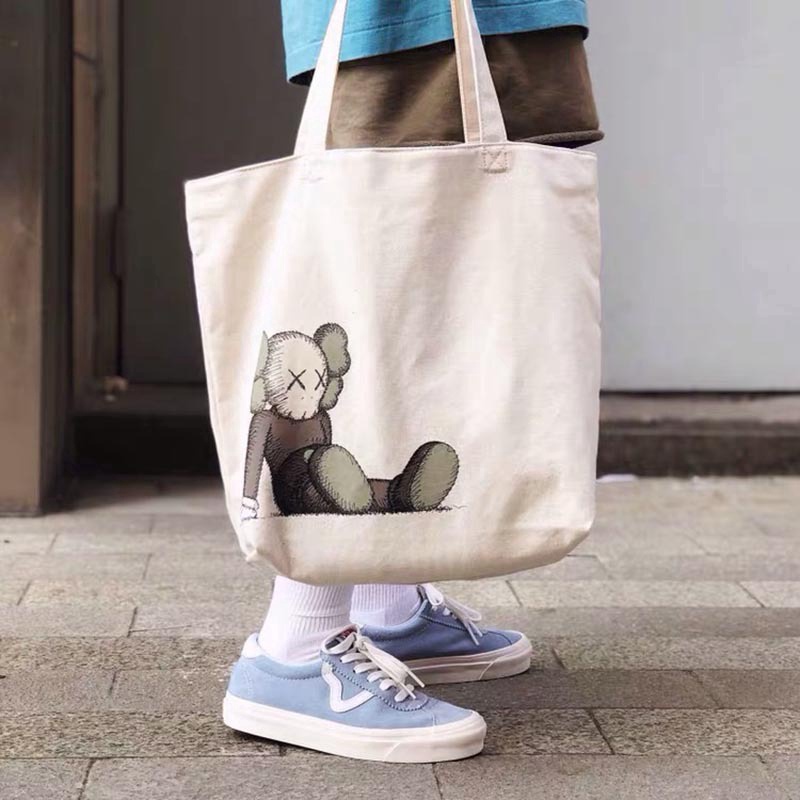 KAWS Bag UNIQLO Elmo Tote Bag Sesame Street Handbag Cartoon Cute Canvas ...