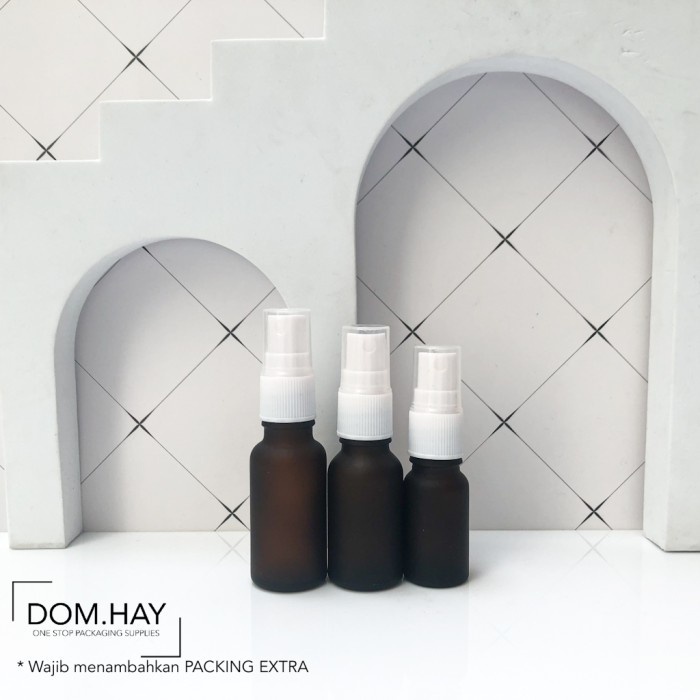 PUTIH Doff Brown Glass Spray Bottle with White Cap Luxury Elegant Face ...