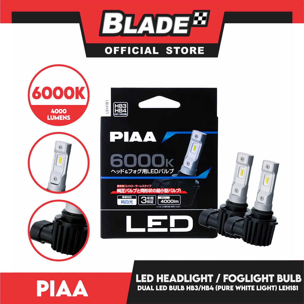 Piaa Led Bulb HB3 HB4 LEH-181 6000K (White) 4th Gen Ultra Compact Led Bulb | Shopee Philippines
