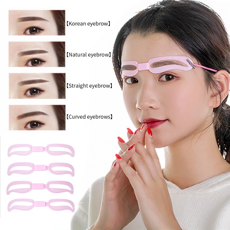 4 Style Headworn Thrush Card/Reusable Plastic Eyebrow Trimming Tool for ...