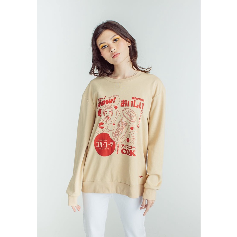 Mossimo Coca-Cola Pale Khaki Unisex Modern Pullover with Flat Print ...