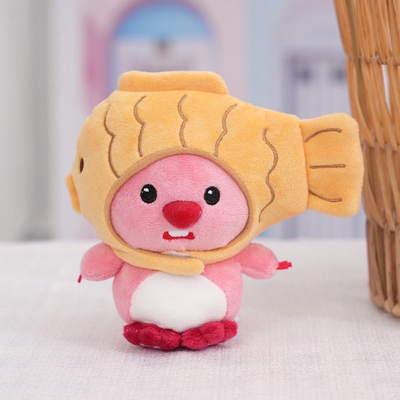 Korea Snapper Loopy Plush Keychain Cute Pink Little Beaver Stuffed Toy ...