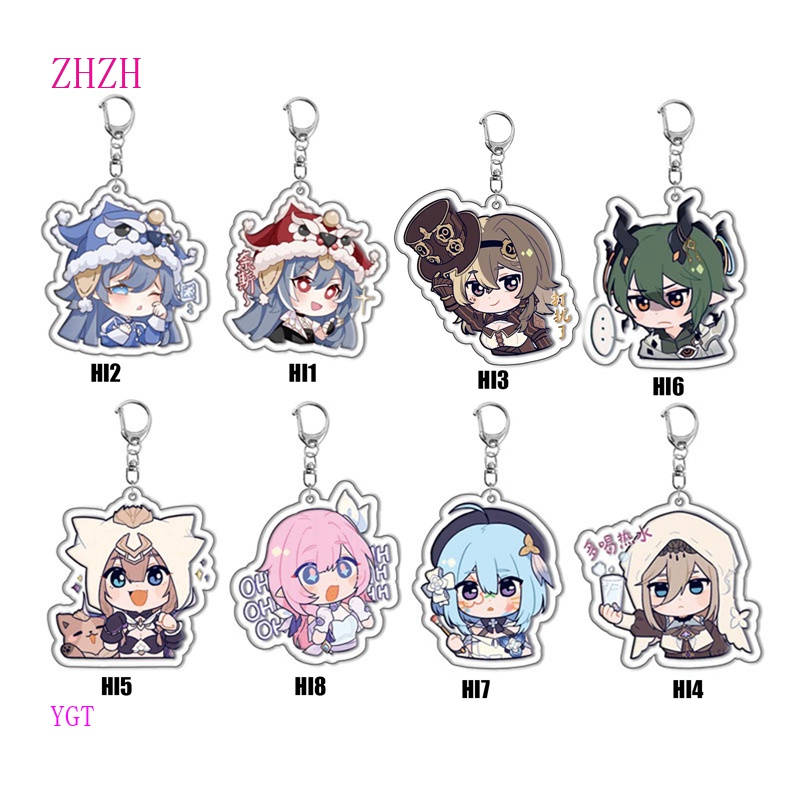 ZHZH Anime Acrylic Keychain Game Honkai Impact 3 Kiana Kaslana Raiden ...