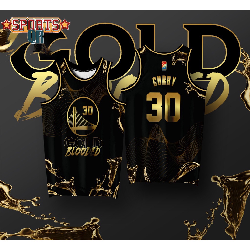 QR SPORTS Stephen Curry Jersey 2023 GSW GOLD BLOODED CURRY HG ...