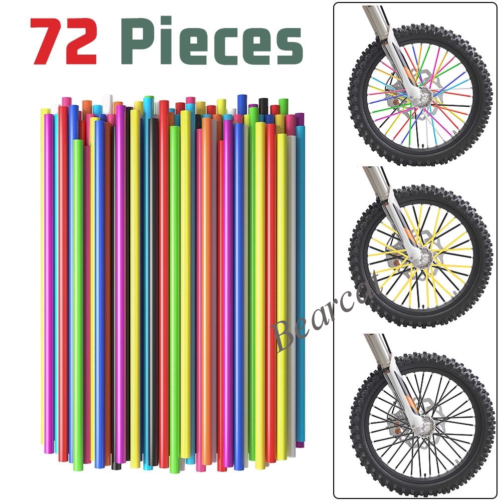 72 Pieces Spoke Skins Spoke Covers for Motorcycle Bicycle Dirt Bike ...