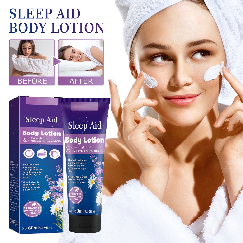 60ml Lavender Sleep Aid Body Lotion with Melatonin Essential Oil ... 60ml Lavender Sleep Aid Body Lotion with Melatonin Essential Oil ...