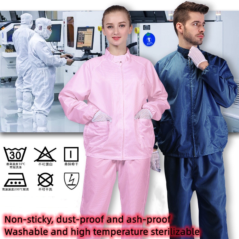 Cleanroom suit 2 in 1 Ppe Protective Stand Collar Suit Washable ...