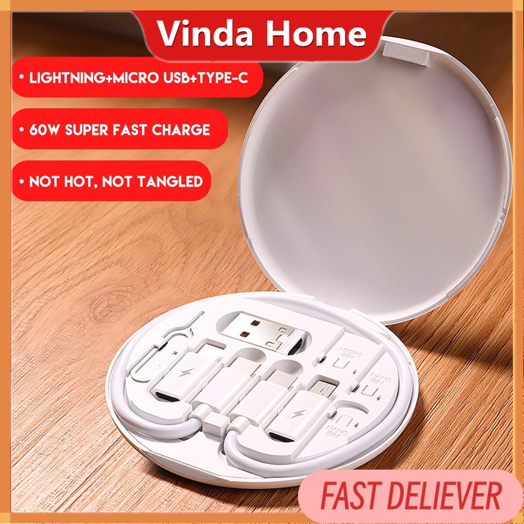 Multi-function 60W USB data cable fast charge card needle extraction ...