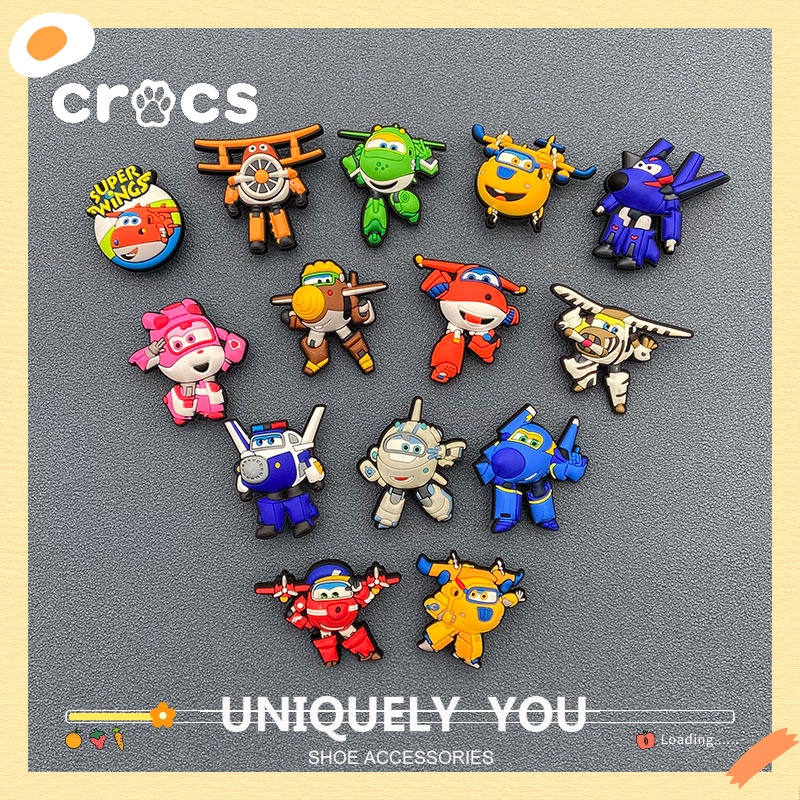 crocs jibbitz charmsSuper Wings Cartoon Shoe Flower Buckle Upper ...