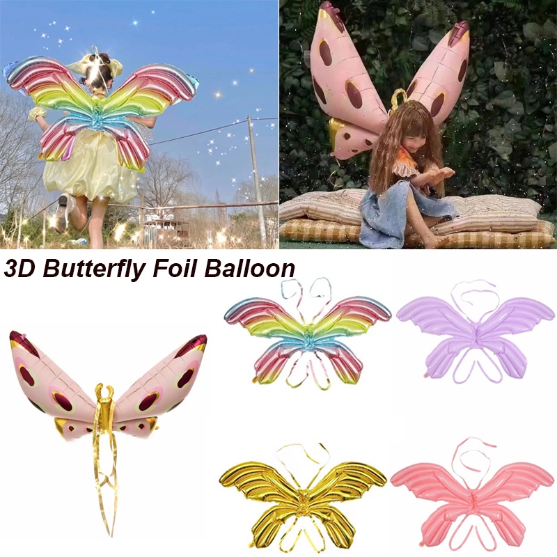 3D Butterfly Foil Balloon Large Angel Wing Balloon Butterfly Inflatable ...