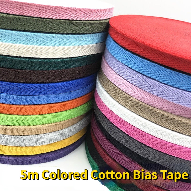10m 1cm Cotton Bias Tape Color Cotton Herringbone Strap Tape Cotton ...