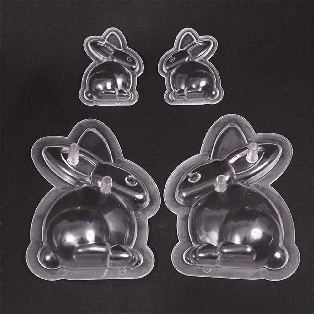 2 Sets 3D Easter Bunny Chocolate Mold Polycarbonate Rabbit Molds for ...