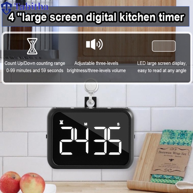 Tabitha 100-minute Led Digital Timer 3-levels Adjustable Volume Large Screen Count Up/down ...
