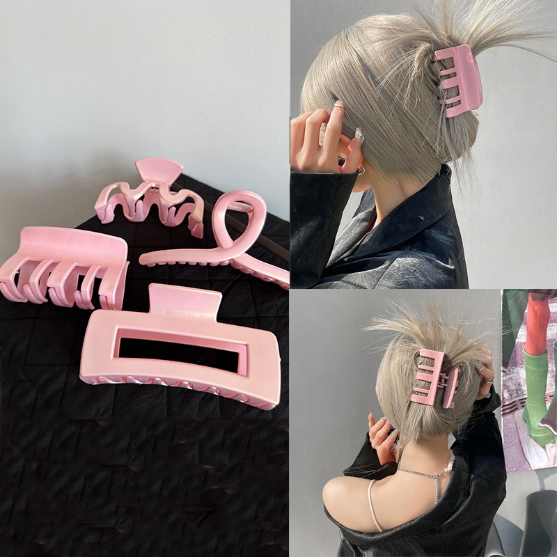 INS Pink Series Acrylic Clip Large Hair Clip Back Head Headdress Plate ...