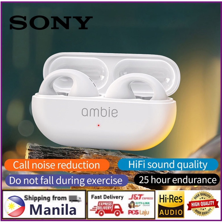 100% Original Ambie Sound Earcuffs True Wireless Earbuds Bone ...