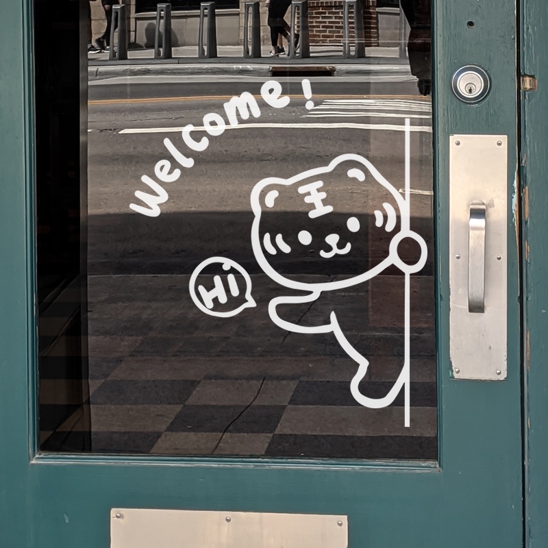 Cartoon Tiger Vinyl Sticker Clothing Shop Window Sliding Door Glass ...
