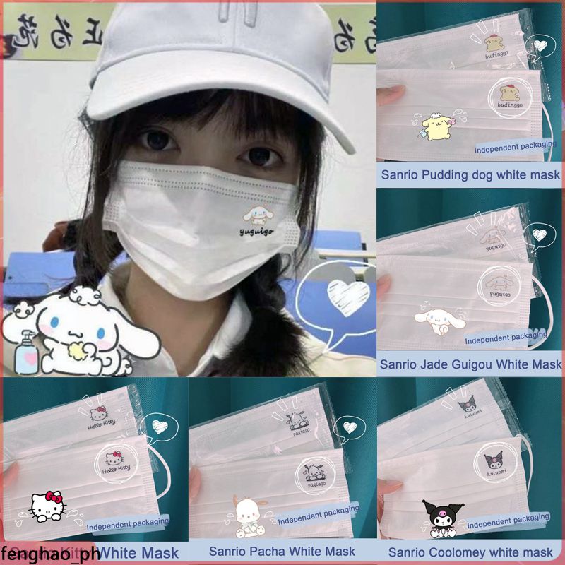 10pcs Hello Kitty Kuromi Cinnamoroll Pochacco Pompompurin Sanrio Face ...