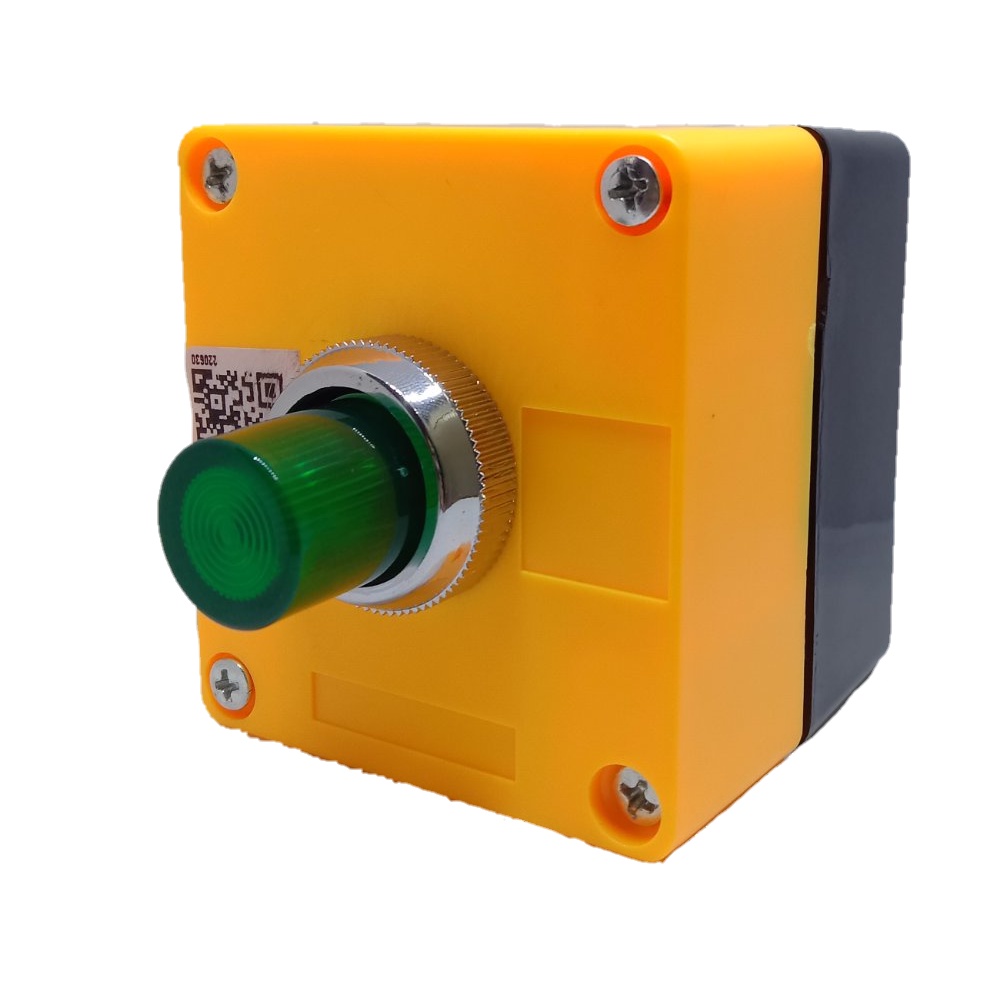 Auspicious Illuminated Push Button Green 220V 5A with Surface Type Box ...
