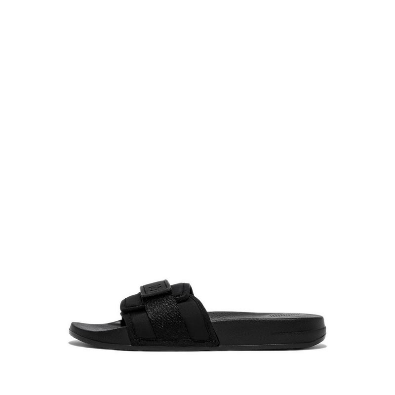 Fitflop Iqushion Adjustable Water-Resistant Pool Slides - All Black ...
