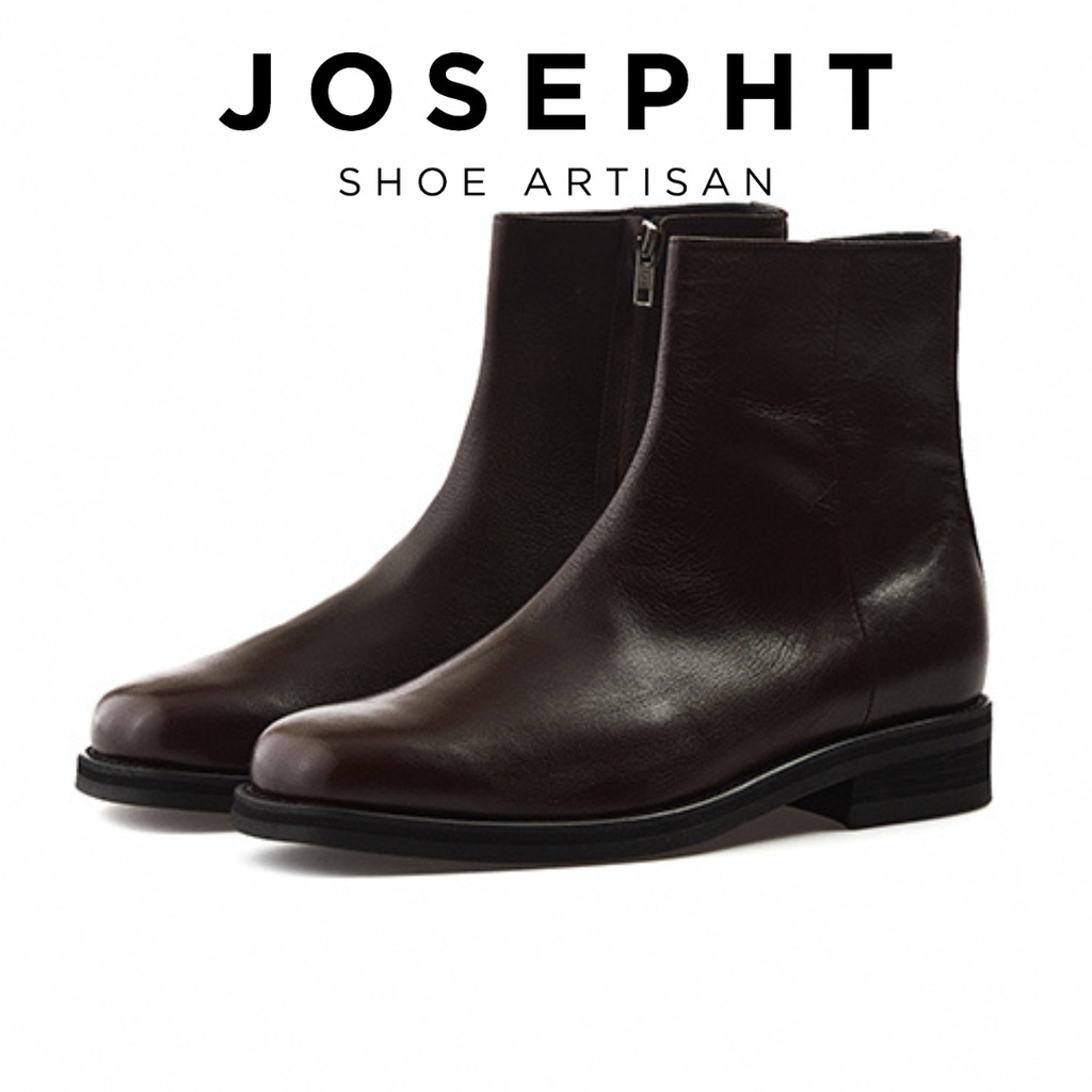 Josepht Maro Crack Brown Leather Chelsea Boots Vibram Outsole Square ...
