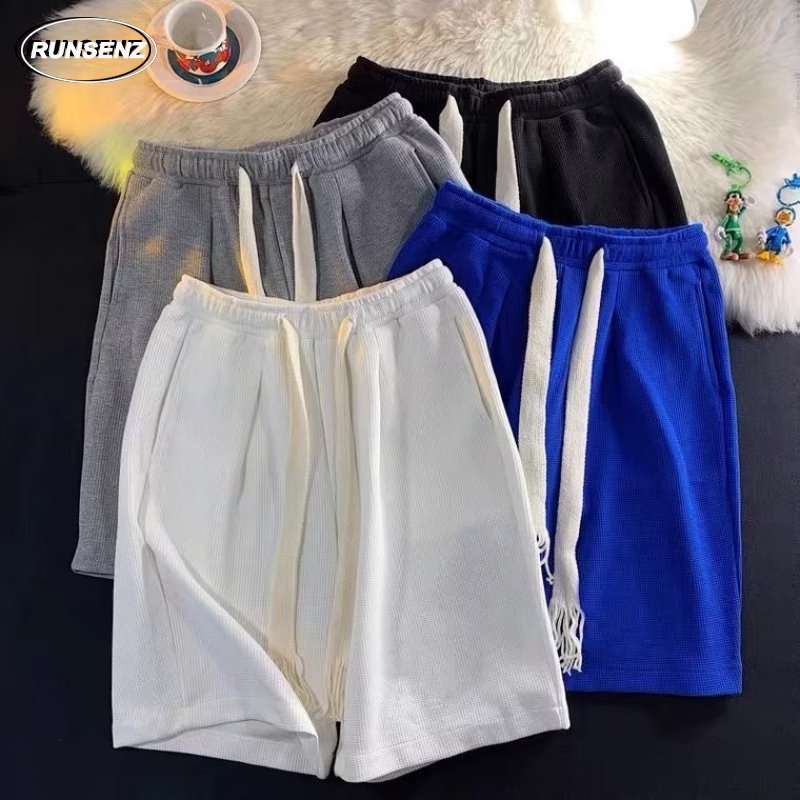 M-8XL Plus Size Shorts Men Plain Color Thin Casual Loose Sports Shorts ...