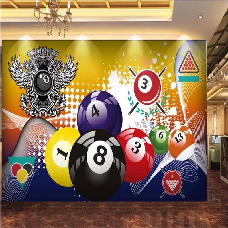 Custom Modern Billiard Billiard Club Industrial Decor Mural Wallpaper ...