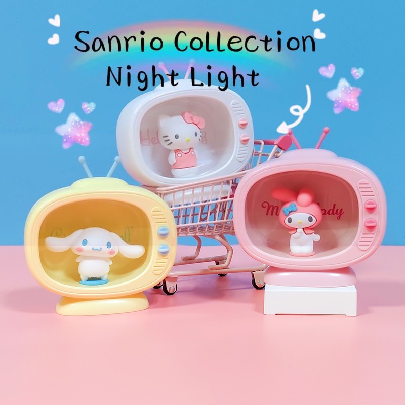 Sanrio Character TV Model Nightlight Desk Lamp Decor Hello Kitty Melody ...
