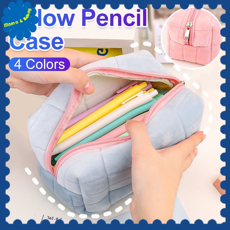 Plush Pencil Case Macaron Color Pencil Pouch Pen Bag Cosmetic Bag ...