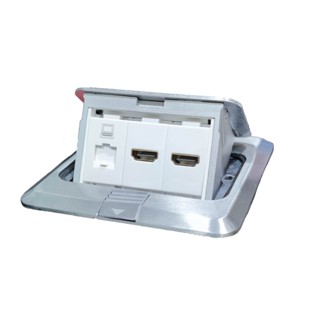 T&J Floor Outlet Pop-up HDMI, HDMI, CAT6 with Metal Utility Box, Floor ...