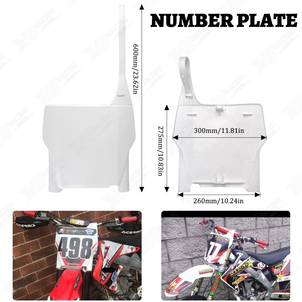 XR150 XR200 XTZ Name Plate Motorcycles Front Number Plates White ...