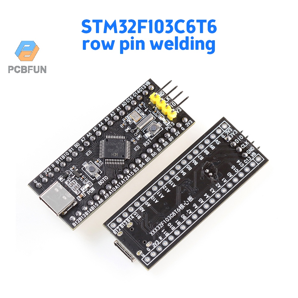 Pcbfun STM32F103C8T6 STM32F103C6T6 Development Board USB 32-bit Microcontroller Type-C | Shopee ...