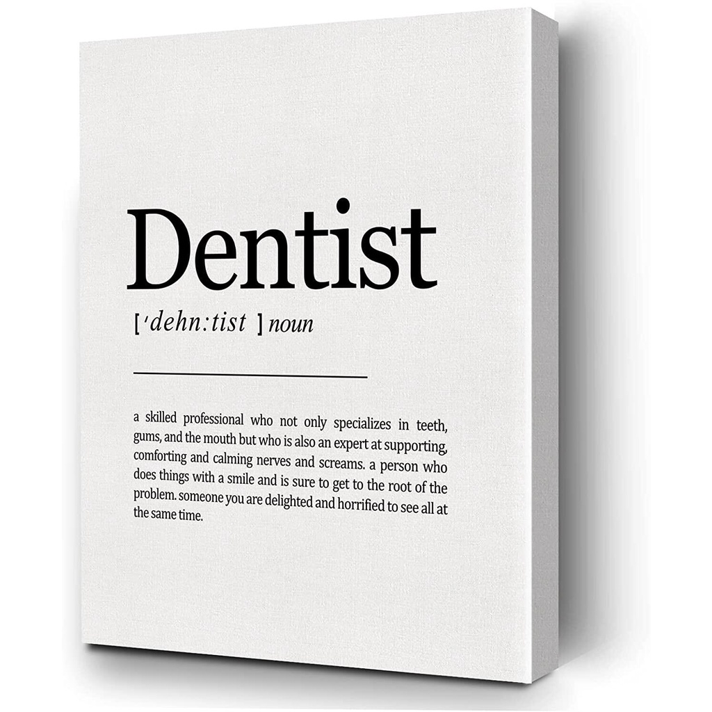 Dental Definition Print Wall Art Decor with Inspirational Quote for ...