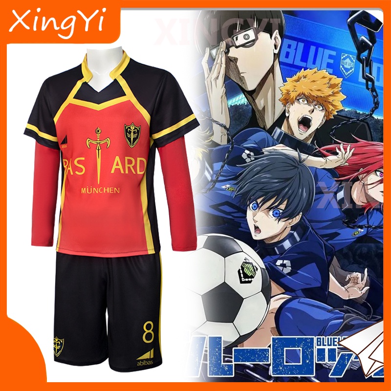 Blue Lock Anime Jersey Cosplay Costume Kaiser Reo T-shirt Football ...
