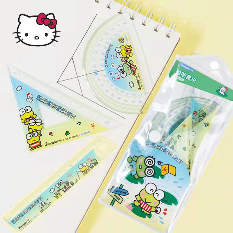 Sanrio Stationery Ruler Set My Melody Keroppi 15cm Drawing Ruler Set ...
