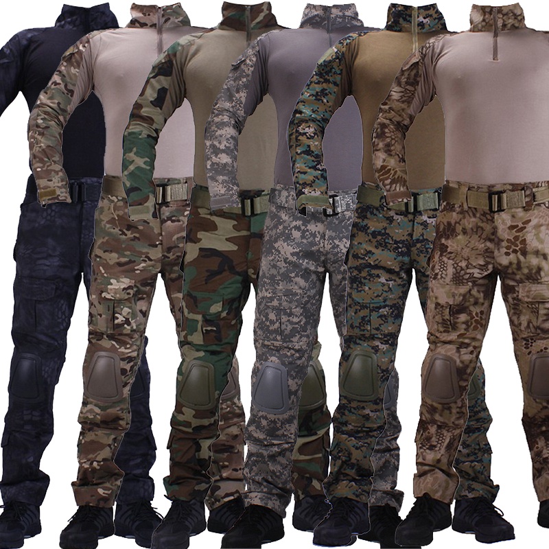 Camouflage CS Uniforms With Elbow/Knee Pads War Game Jungle Hiking ...
