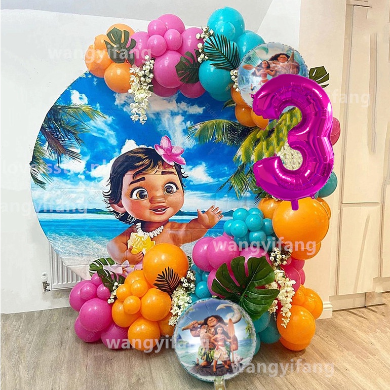 68pcs/set Princess Moana Balloons Arch Garland Kit for Girl Boy ...