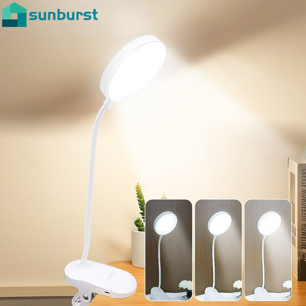 Office Home Reading Light Clip-on USB Powered 360° Adjustable Flexible Gooseneck LED Desk Lamp ...