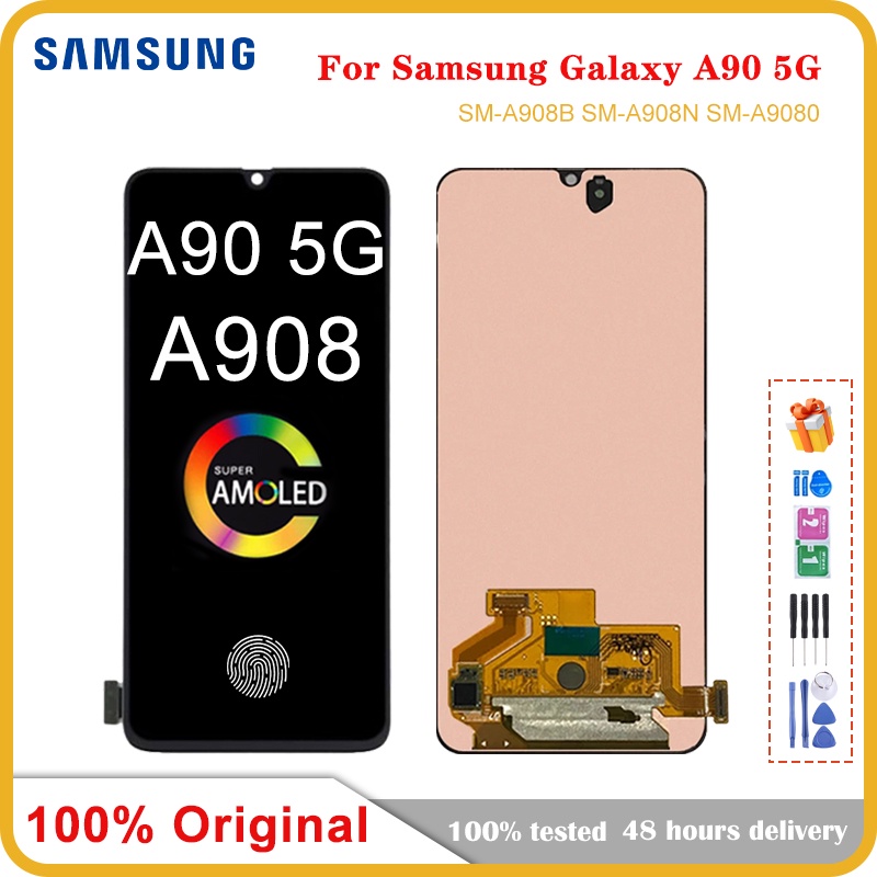 Original AMOLED For Samsung Galaxy A90 5G A908B A908N A9080 LCD Display Touch Screen Digitizer ...
