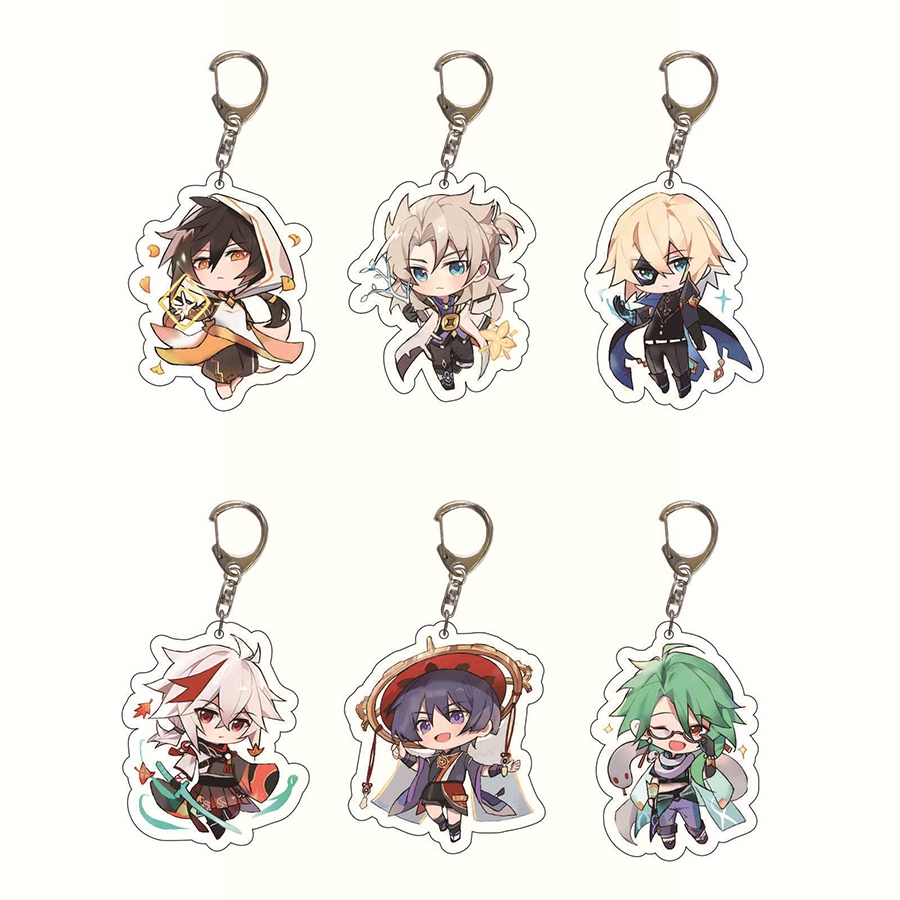 Genshin Impact Keychain Acrylic Kunikuzushi Morax Kaeya Xiao Hu Tao ...